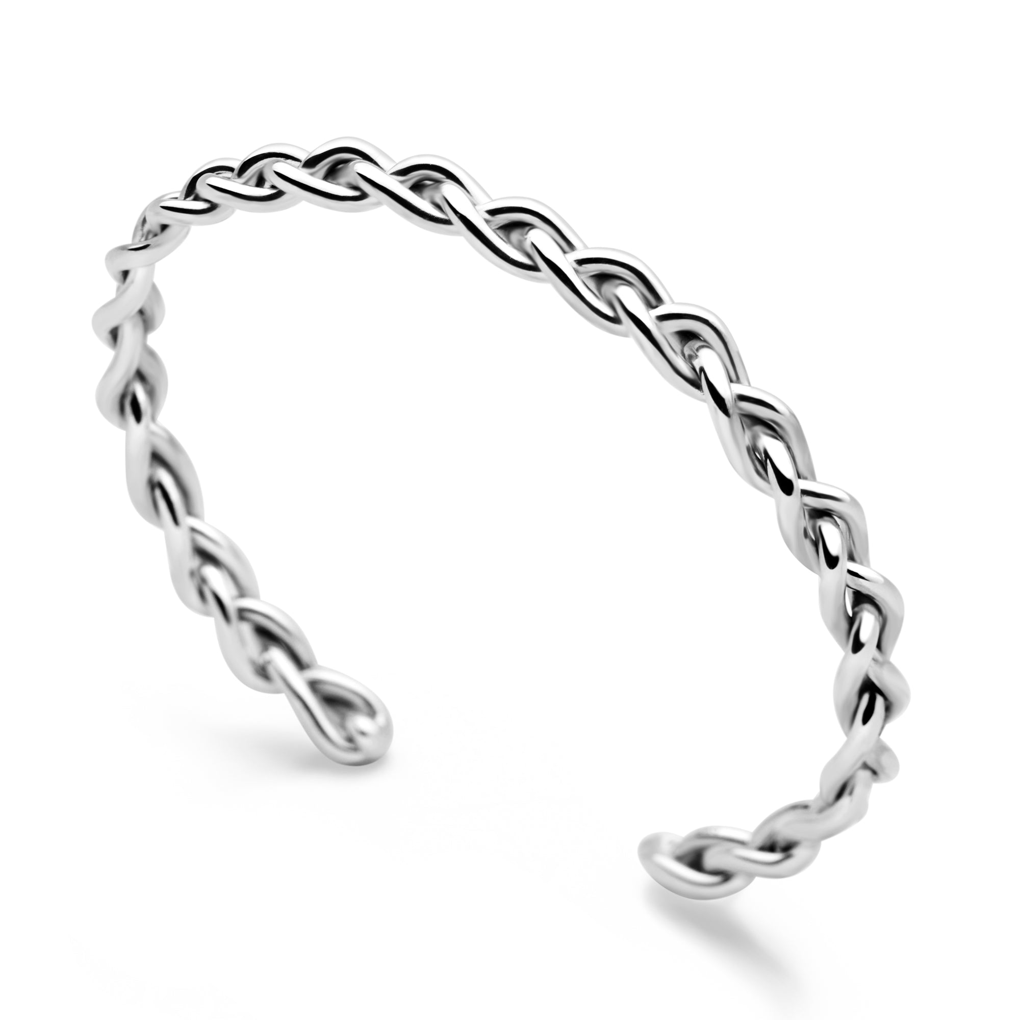 Woven Bridge Bangle – Silver by Mail