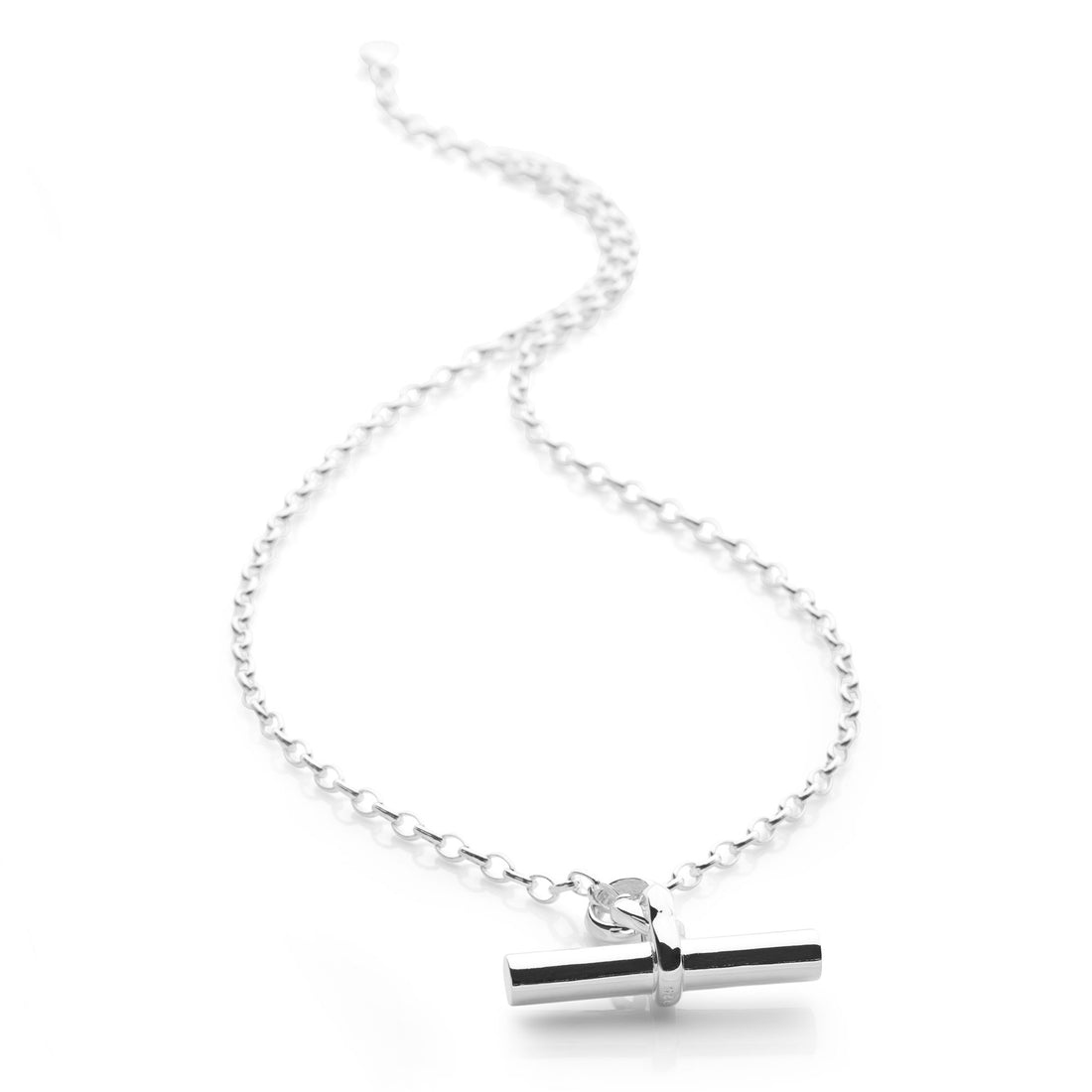 Classic T-Bar Necklace – Silver by Mail