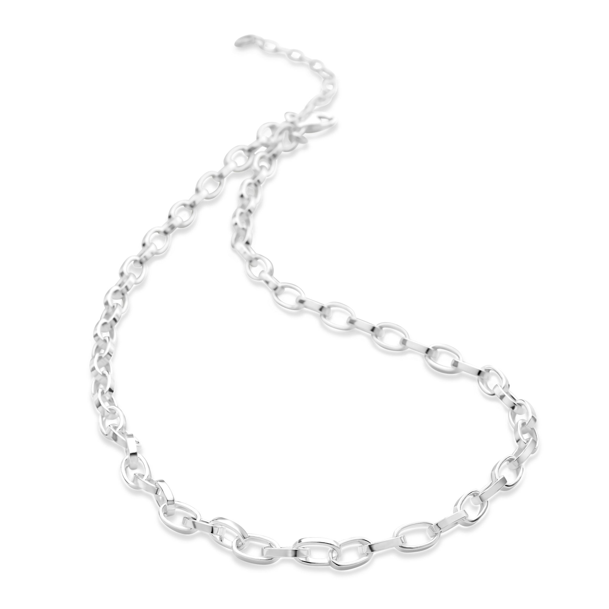Rollo Oval Flat Chain – Silver by Mail