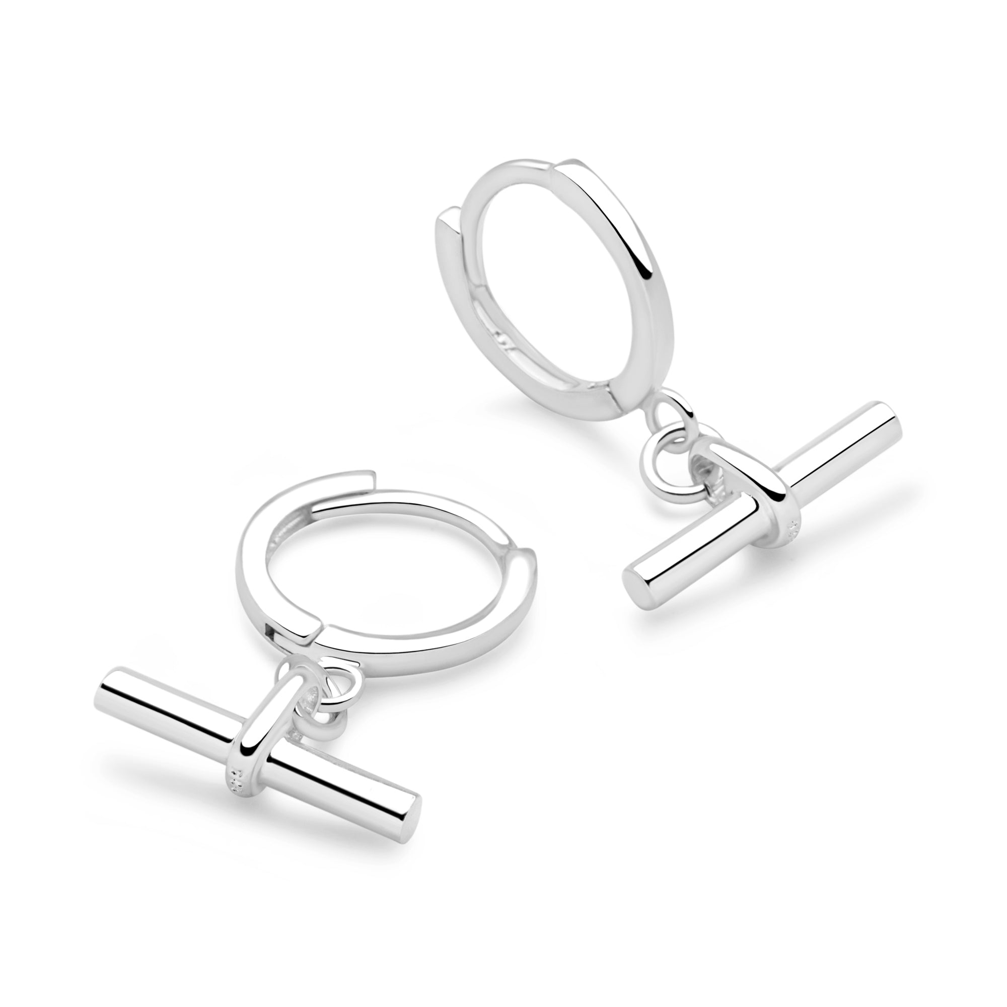 T-Bar Hoops – Silver by Mail