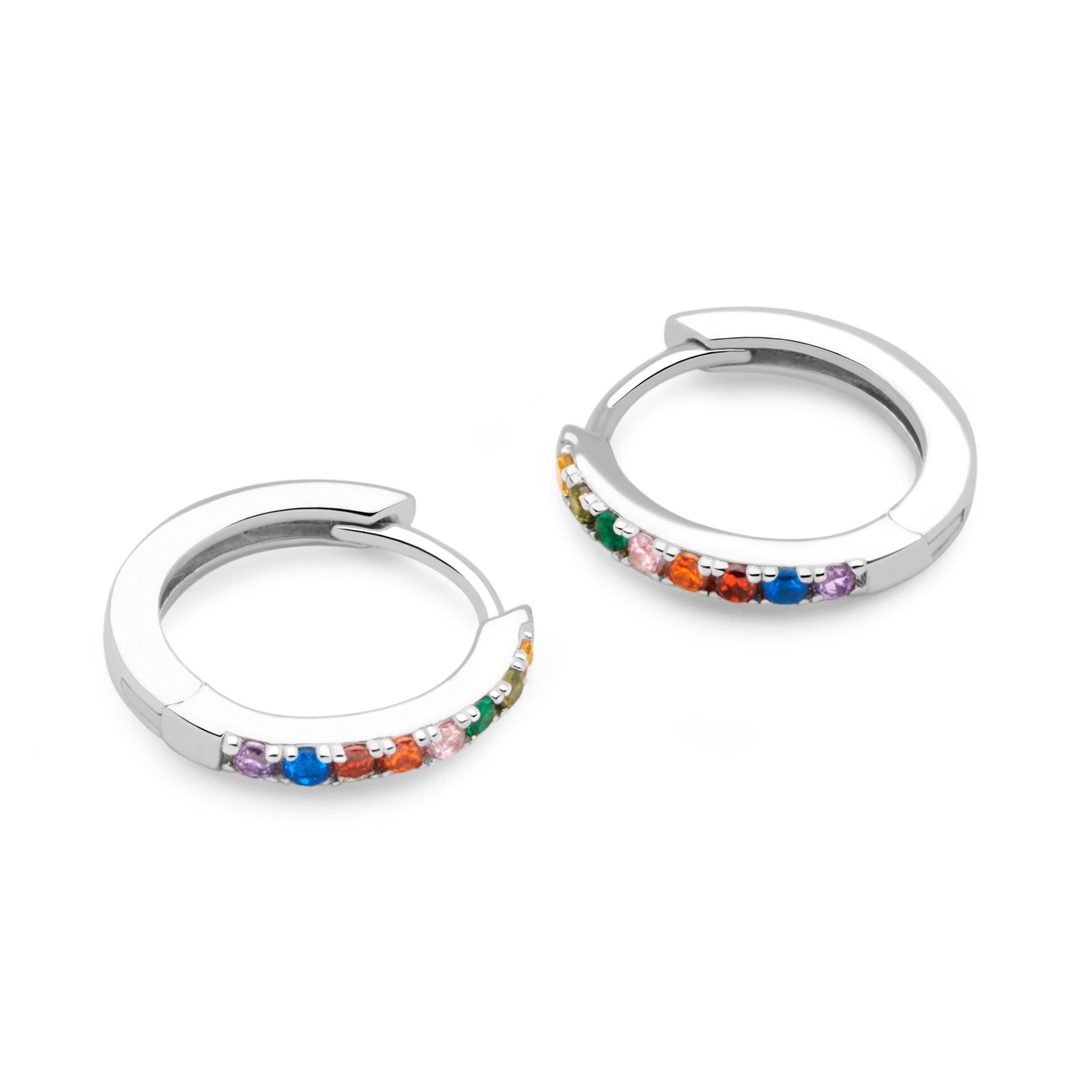 Festival Shimmer Reversible Hoops – Silver by Mail