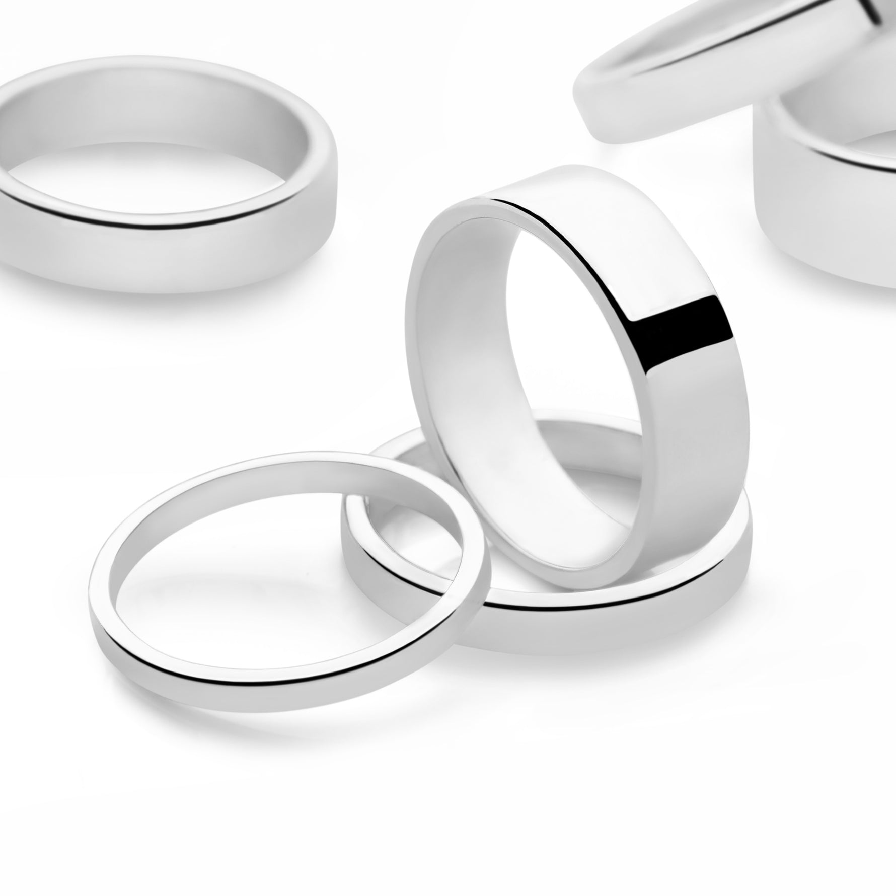 Flat Silver Band Ring 9mm Size X – Silver by Mail