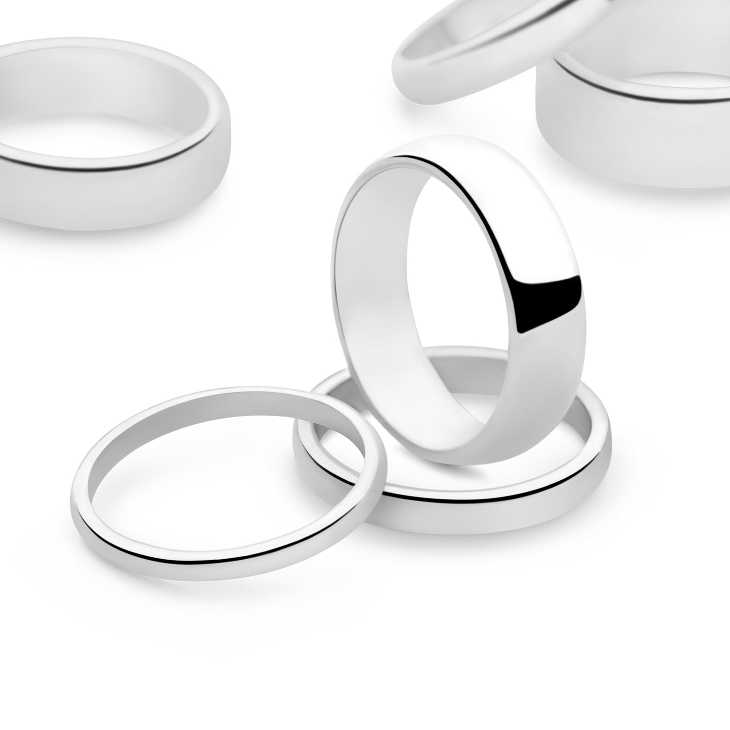 D Shaped Silver Band Ring | Silver Rings | R107 – Silver by Mail