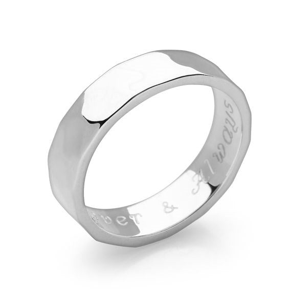 Hidden Message Ring (Hammered) | Silver Rings | R1628 – Silver by Mail