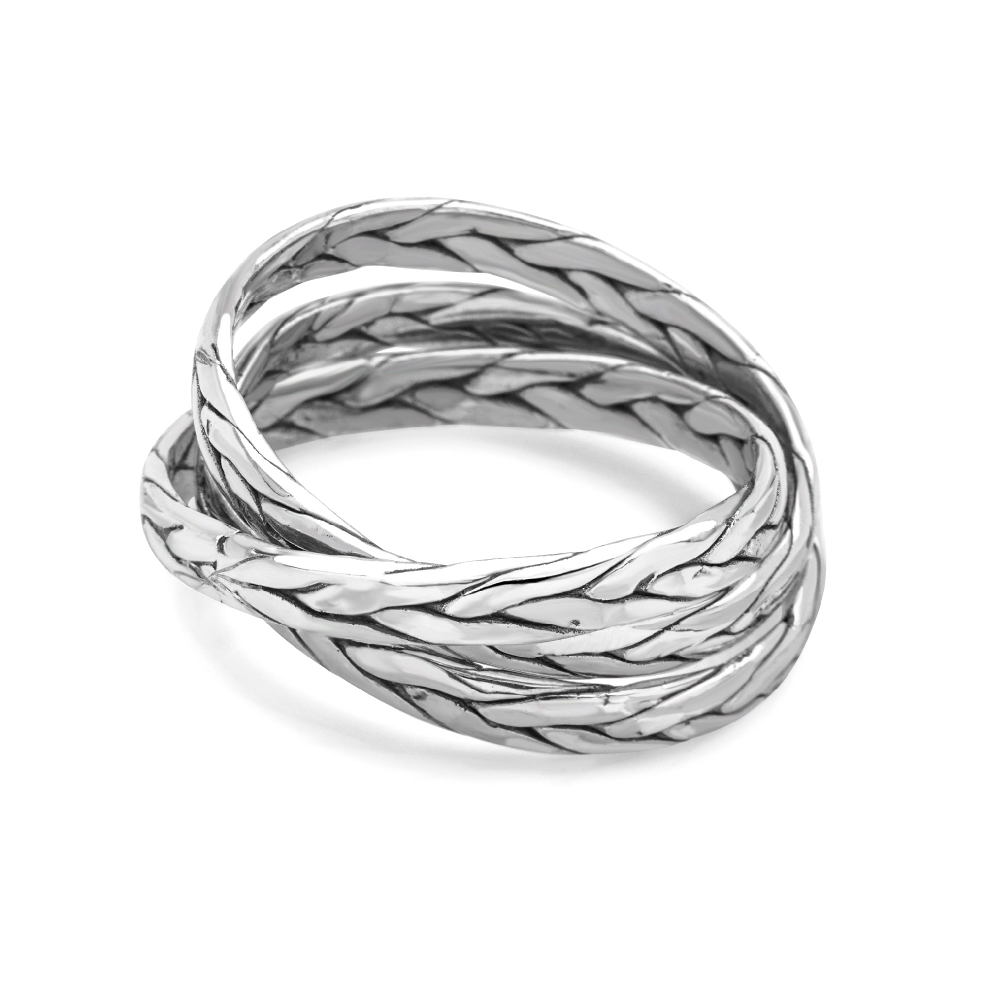Intertwined Plait Ring | Silver Rings | R2392 – Silver by Mail