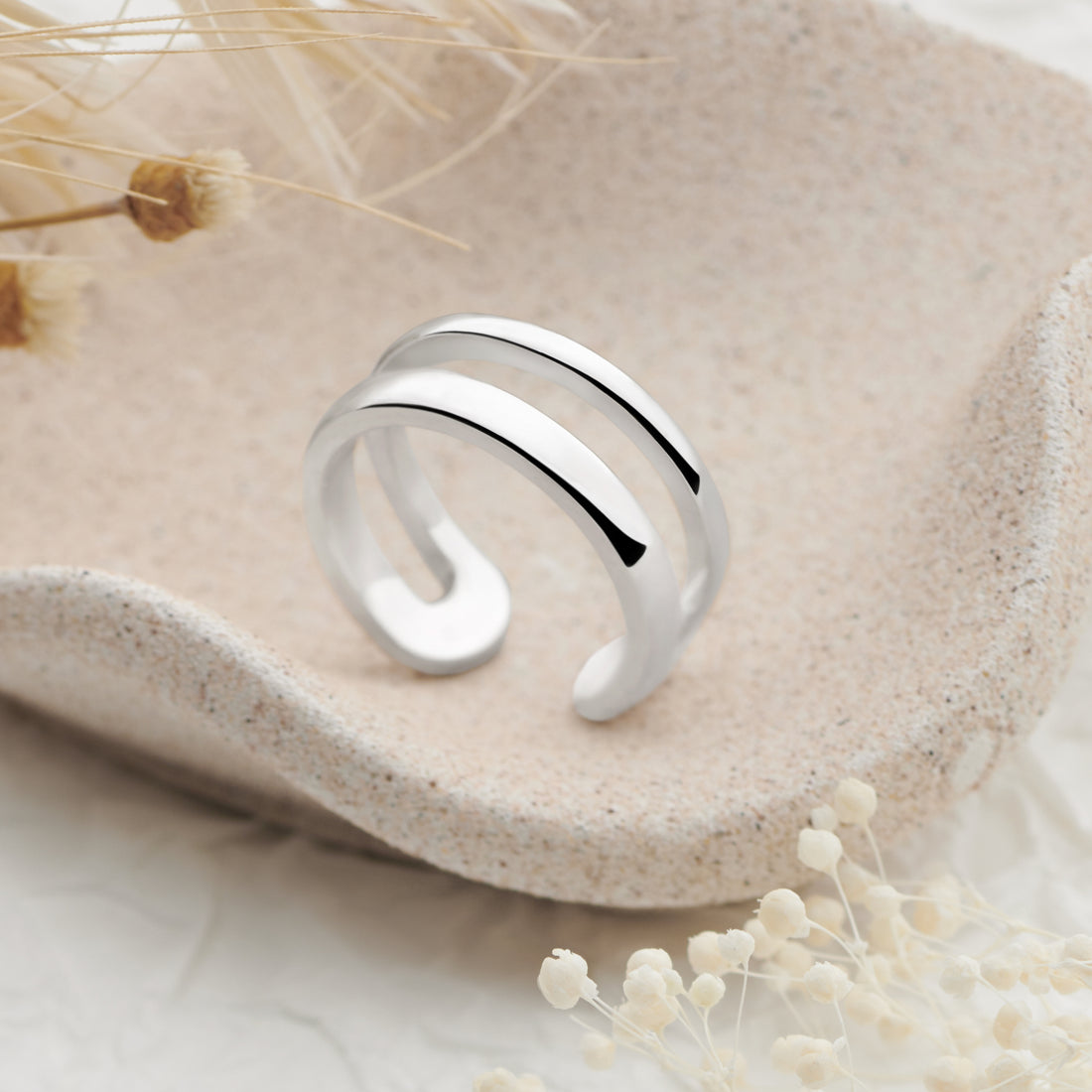 Double Band Ring – Silver by Mail