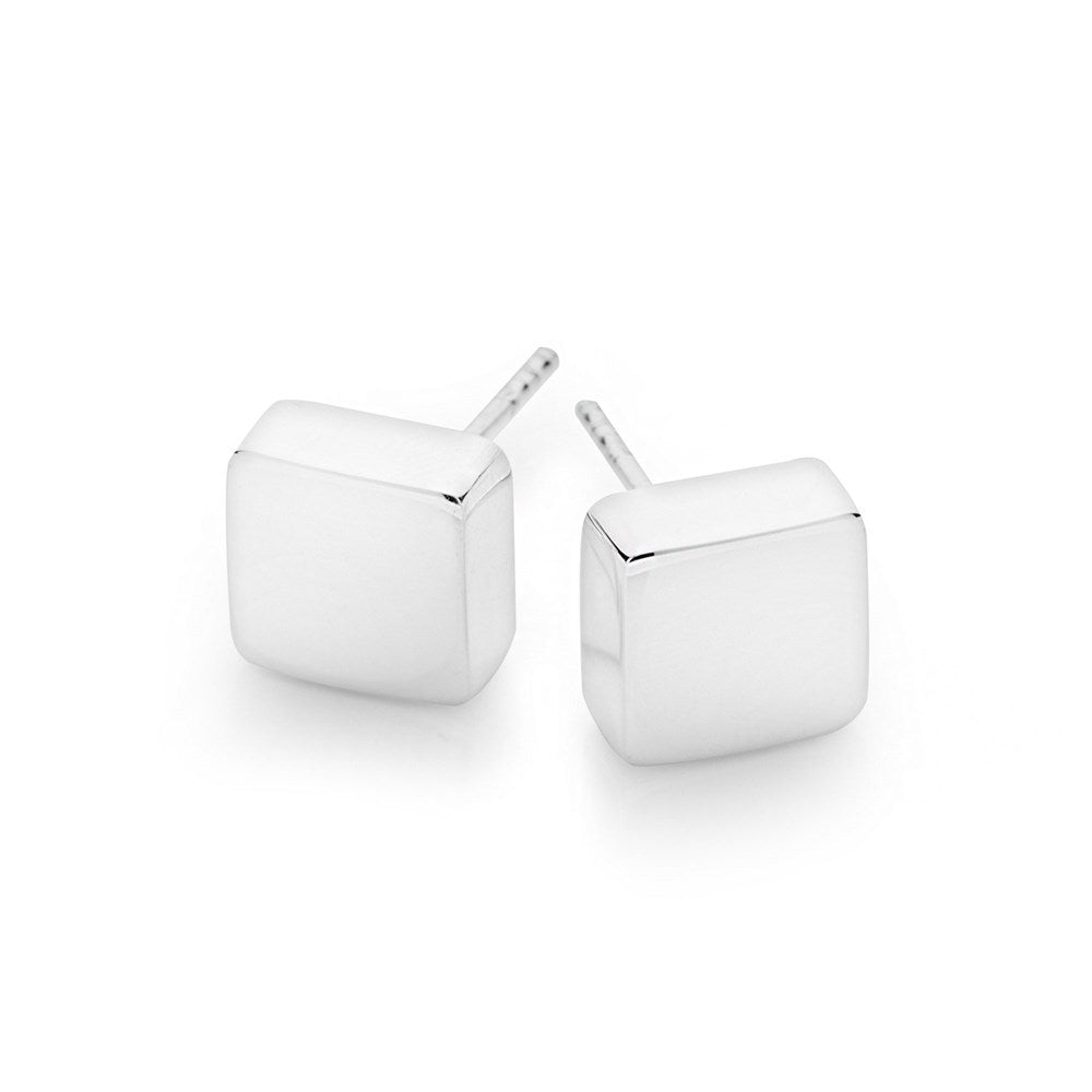 Cube Earrings | Silver Earrings | E121 – Silver by Mail