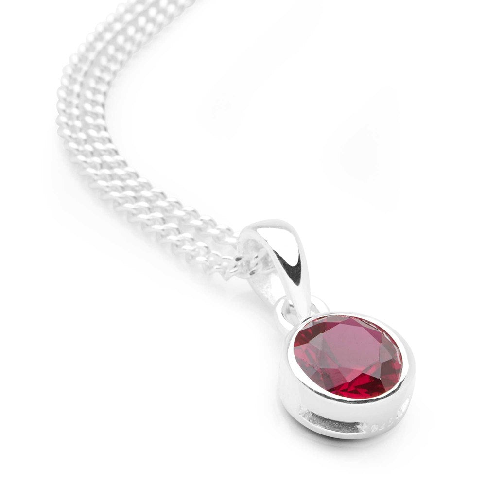 July Sparkle Pendant | Birthstones | P2917 – Silver by Mail