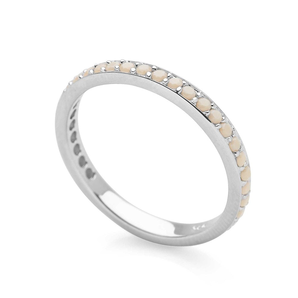 Cream Eternity Stack Ring | Silver Rings | R2058 – Silver by Mail