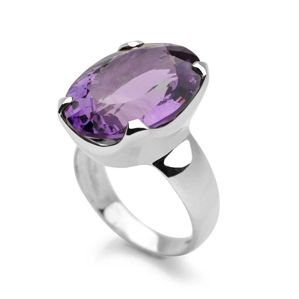 Amethyst Crystal Ring – Silver by Mail